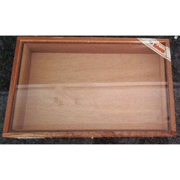 Habanos | Other | Habanos Empty Cigar Box Hinged Clear Top Cuba | Poshmark